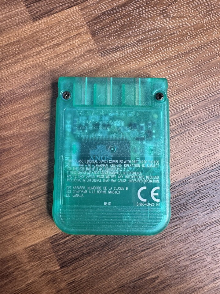 Official Sony PlayStation 1 PS1 Authentic Memory Card OEM PSOne Teal ...