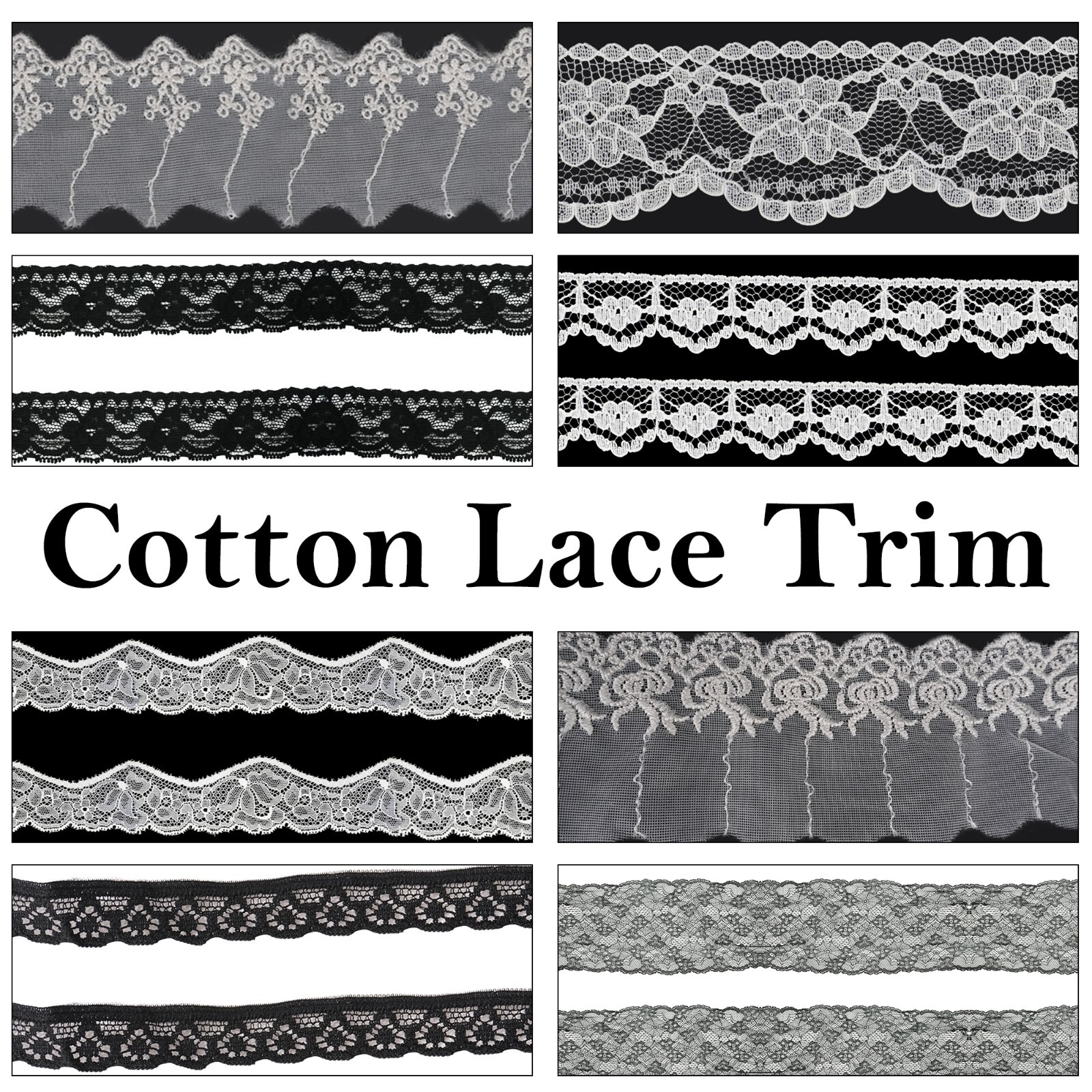 Cotton Lace Trim Edge Sewing Craft DIY Floral Flower Pattern ...