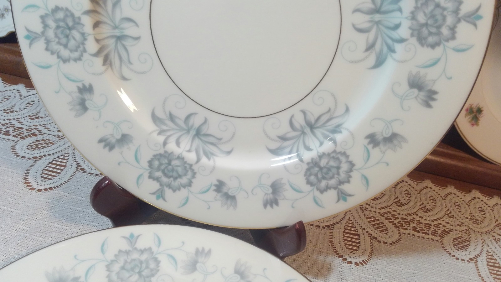 MCM Vintage Turquoise n Gray Castleton China “Caprice” Dinner Plate. | eBay