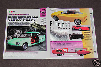 PININFARINA SHOW CARS HISTORY BROCHURE SHEET PHOTO BOOKLET Abarth ...