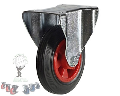 HEAVY DUTY Fixed Rubber Industrial Castor 8" Wheel Castor | eBay