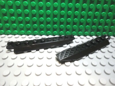 Lego 2 Black 1x8 hinge plate angled side extension wing jet airplane ...
