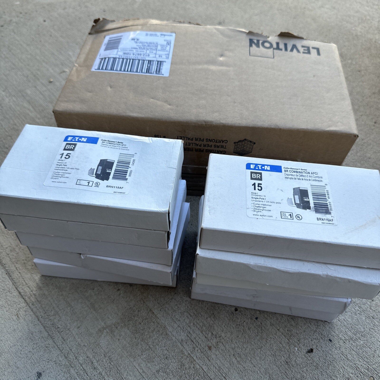 Lot Of 10 Eaton BRN115AF BRcaf115 Combination AFCI 15 Amp 1 Pole ...