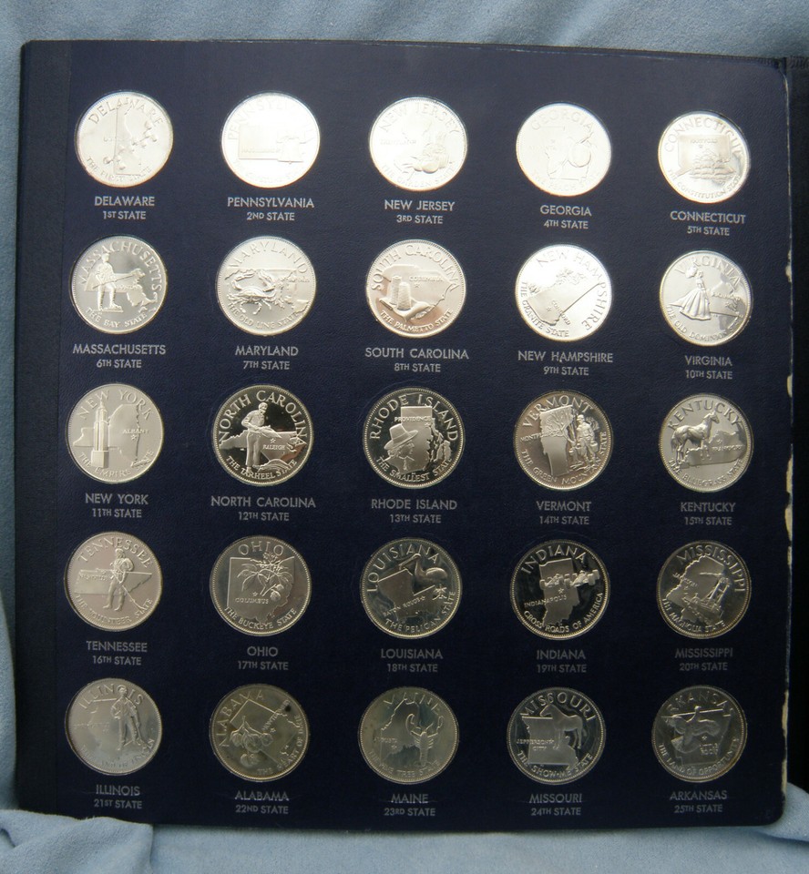 Franklin Mint States Of The Union Series First Edition Sterling Silver ...