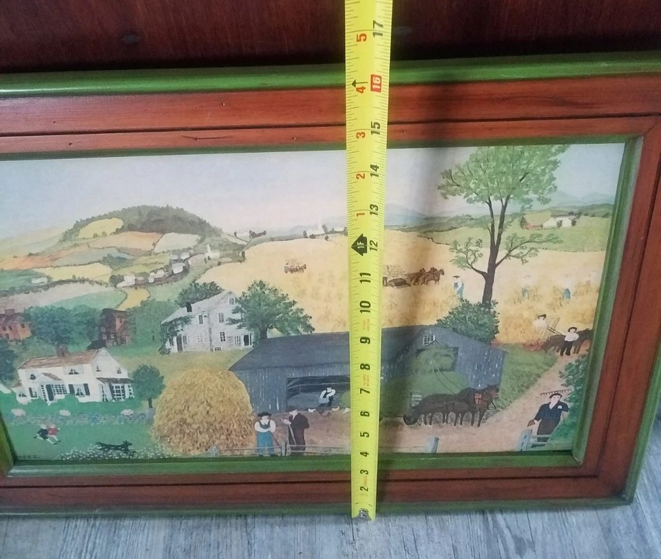 2 " Grandma Moses" Anna Marie Robertson Signed Framed Lithographs On ...