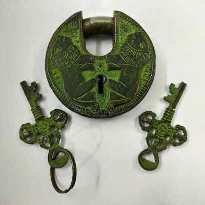 Antique Vintage Heavy Rare Lock Key Set Collectible | eBay