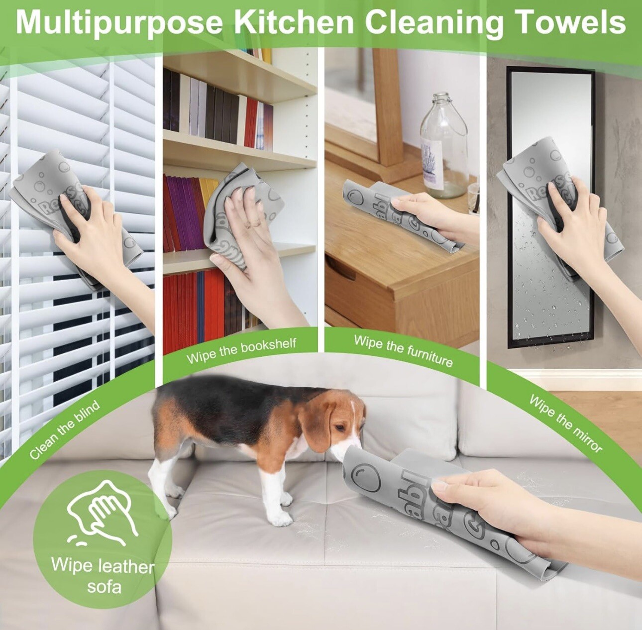 4 Pack Damp Clean Duster Towel Streakless Cloths Flexible Dusting Towel ...