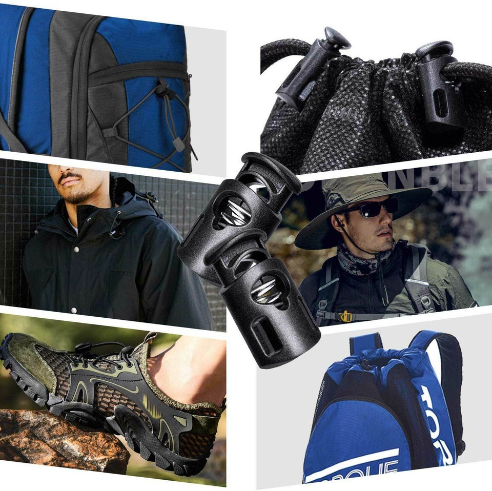 Plastic Spring Cord Locks Toggle Stopper Rope End Adjuster Fastener ...