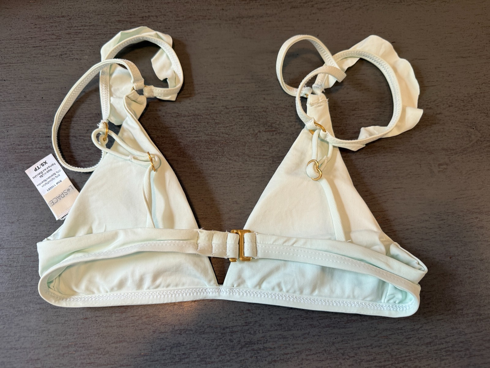 NEW lime green ruffle L SPACE swimsuit bikini top size XS | eBay