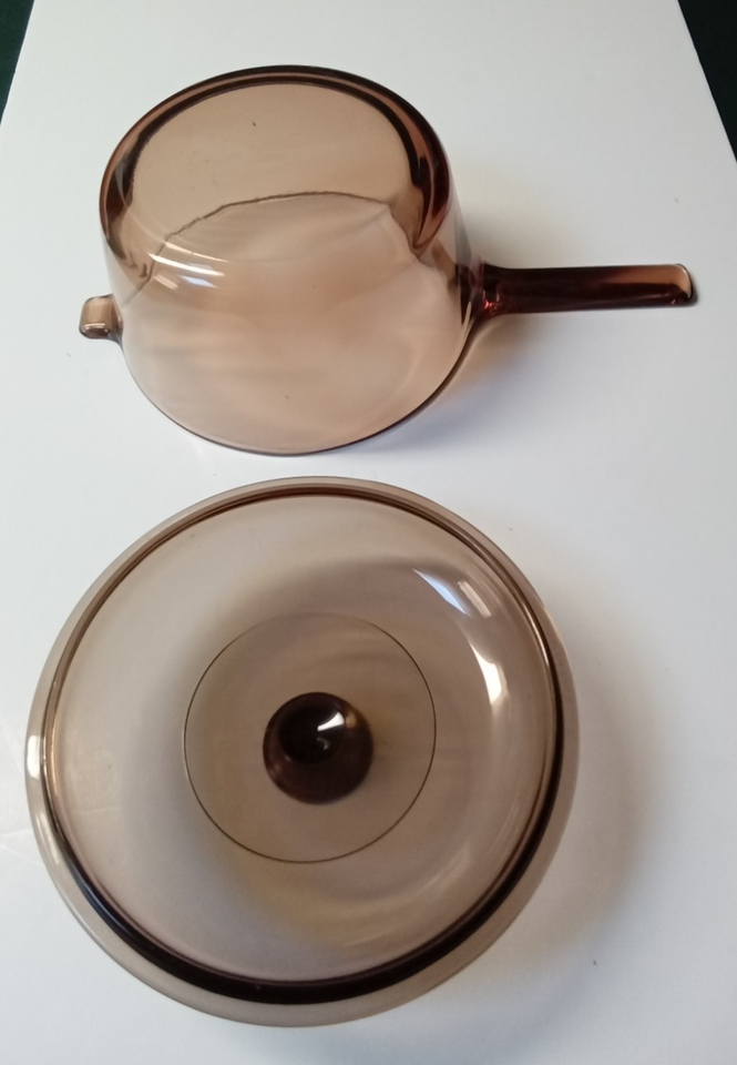 Vintage Corning Amber Vision Ware 2.5 Liter Saucepan Pot w/V 2.5C Lid ...