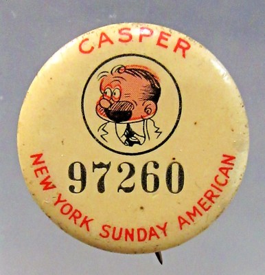 1930's Jimmy Murphy's CASPER N.Y. Sunday American comic pinback button ...