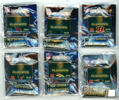 2015 NFL Division Champion Dangler Pin Choice Champs Pins Super Bowl 50 ...