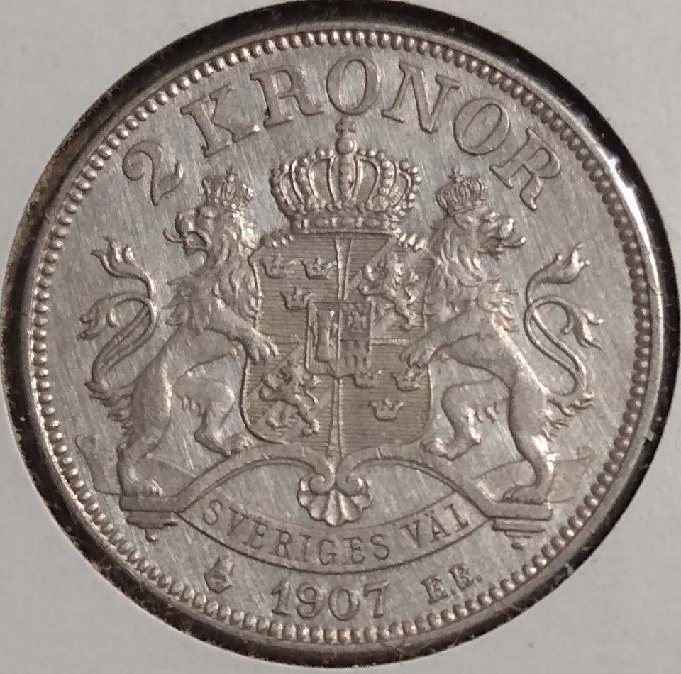 1907 SWEDEN 2 KRONOR .800 SILVER COIN cleaned Cleaning Scratches | eBay