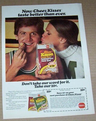 1977 print ad - orden Cheez Kisses cheese bites cute girl guy coupon ...