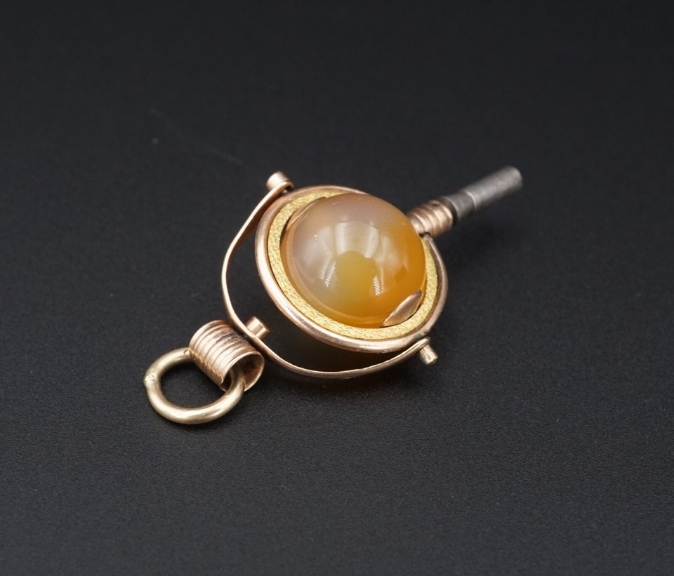 Antique Victorian 9k Gold Carnelian Watch Key Ball 1.7" PG1779 | eBay