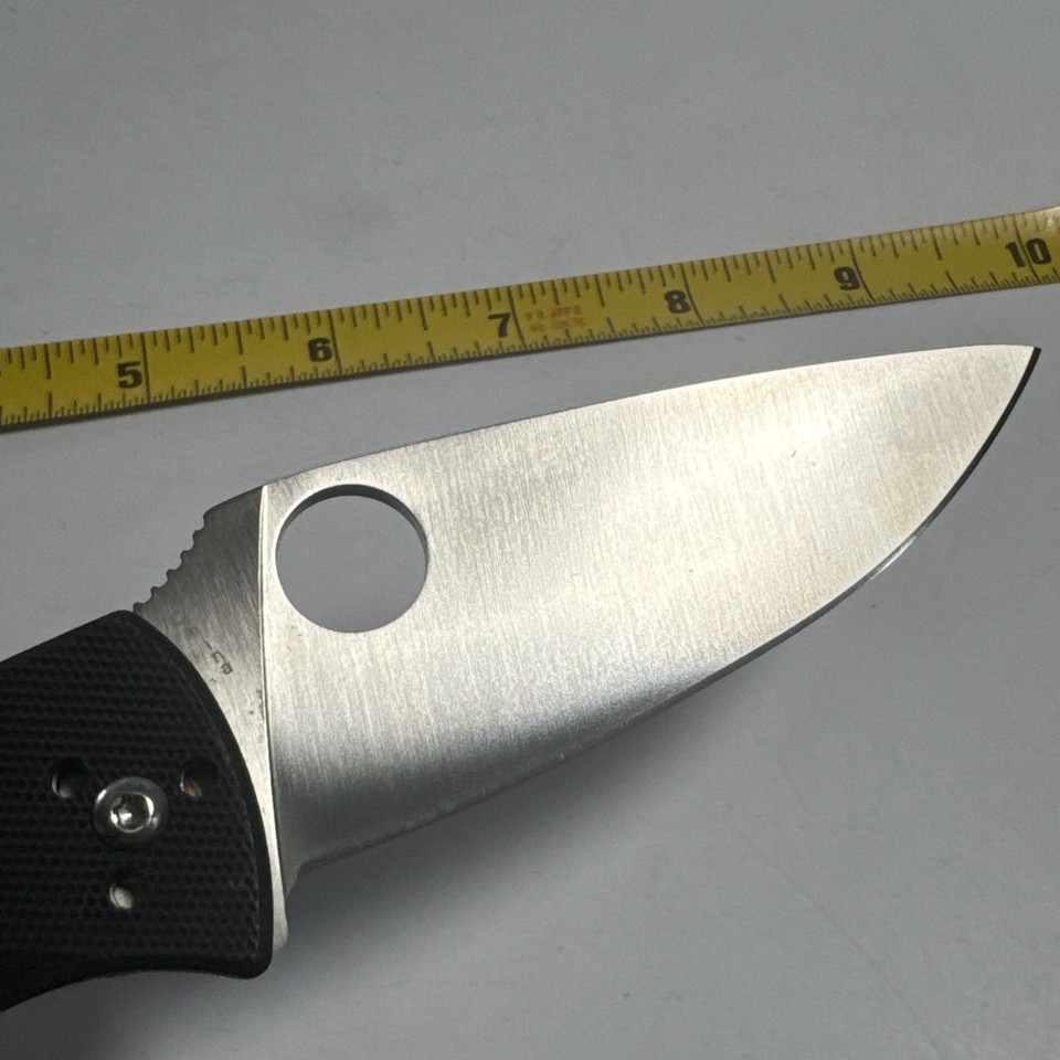 Spyderco Black Plain Edge Knife 8CR13MoV Blade Mint Clean Rare | eBay