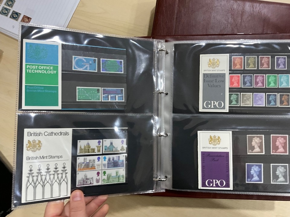 GB Royal Mail Stamp Presentation Packs MNH 47x in rm album and case aj ...