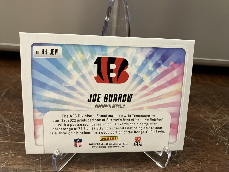 2025 Panini Absolute JOE BURROW HOG HEAVEN insert #HH-JBW Bengals | eBay