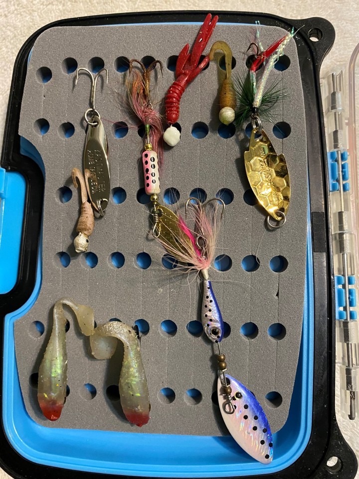 60 - Freshwater Jigs, Flies & Spinner Fishing Lures In Dual Sided ...
