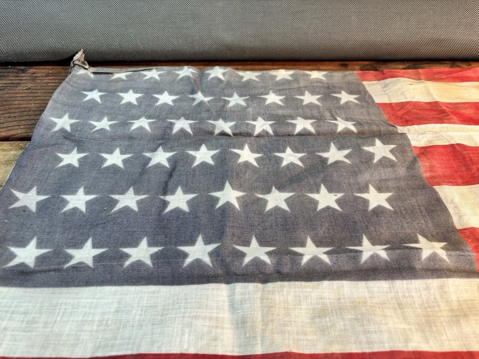 Vintage 48 Star American Flag 32"x22" Cotton US Banner Pre-1959 | eBay