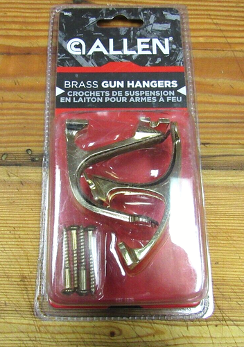 Allen Gun Rack Shotgun Hooks Rifle Hanger Brass Storage Pair Wall Mount ...