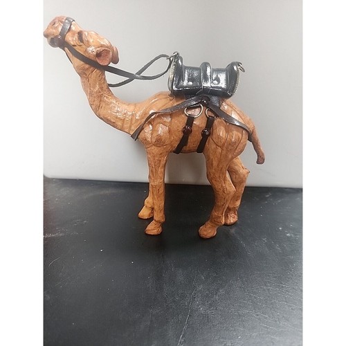 Old CAMEL Hand Crafted Leather Art Sculpture Statue Figurine Vintage ...