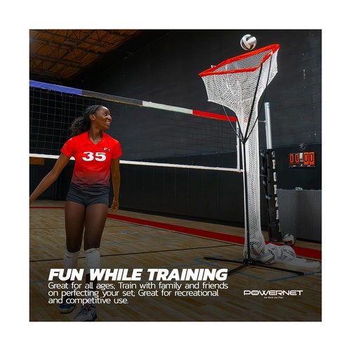 PowerNet Volleyball Setter Trainer Net | Adjustable Height | Great for ...