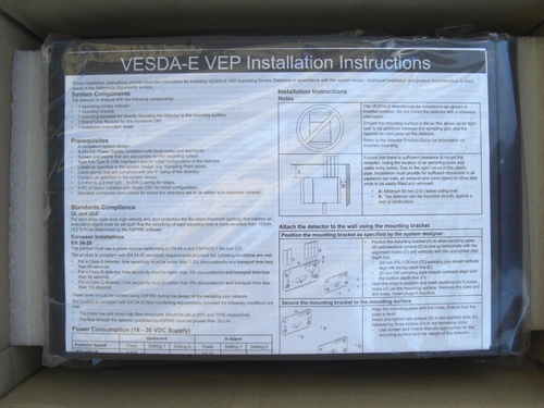 £1560 - Vesda-E Vesda VEP-A00-P Smoke Detector 4 Pipe with an LED ...