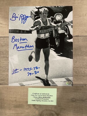 BILL RODGERS SIGNED AUTOGRAPHED 8x10 PICTURE PHOTO COA INSCRIPTION ...