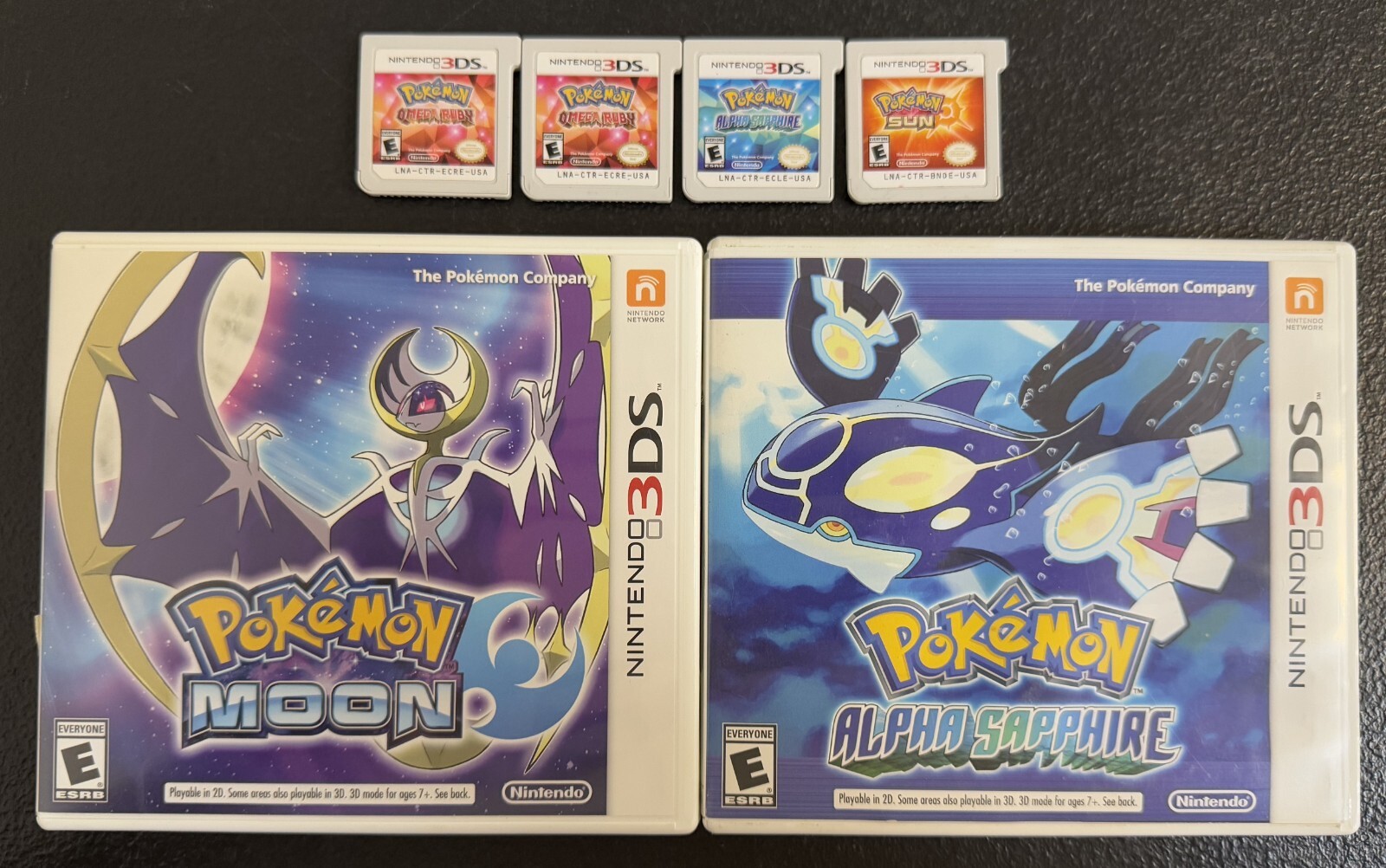 Nintendo 3DS Loose Mixed Lot of 6 Pokemon Sun Ruby Sapphire Moon Tested ...