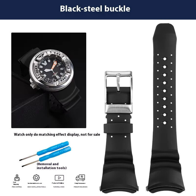 Strap For CITIZEN PROMASTER BJ8050-08E EcoZilla BJ8050 Rubber Dive ...
