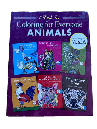 Coloring For Everyone ANIMALS 6 Book Set All Ages New Sealed Michaels ...