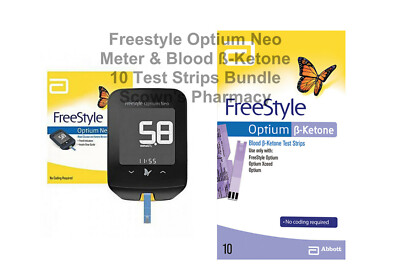 Genuine 1 x Freestyle Optium Neo Meter & 1 x Blood ß-Ketone 10 Test ...