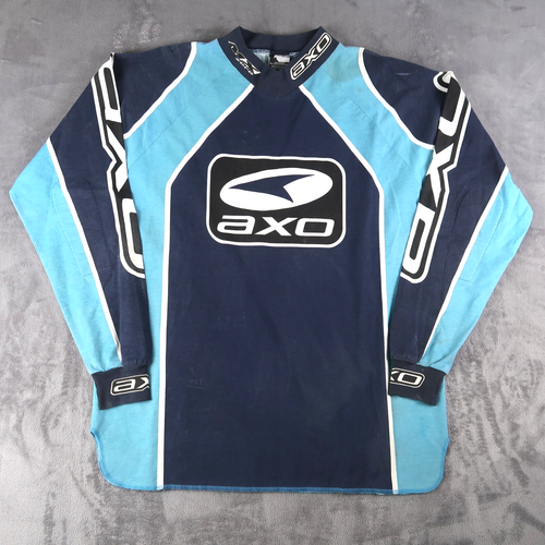 Vintage AXO Motocross Jersey Shirt Blue Racing Long Sleeve Sport Size ...