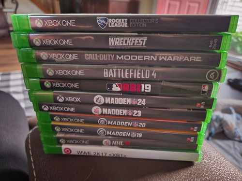 LOT OF (10) XBOX ONE GAMES PRE-OWNED USED IN CASES COD MADDEN NHL MLB ...