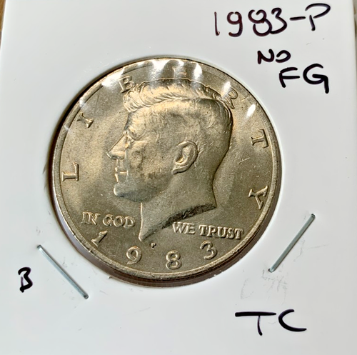 1983 P Kennedy Half Dollar, circulated, Almost no FG, TC coin. Free S/H ...