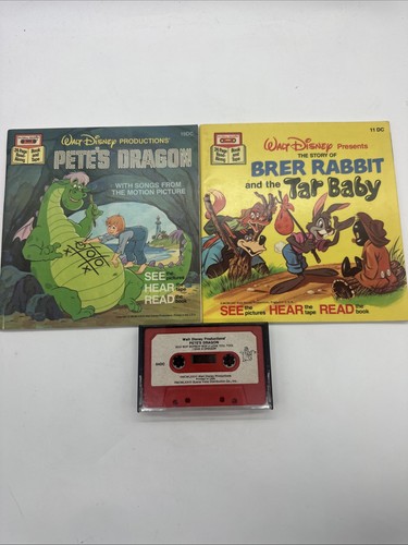 Disney BRER RABBIT & THE TAR BABY/PETE'S DRAGON Read Along BOOK on Tape ...