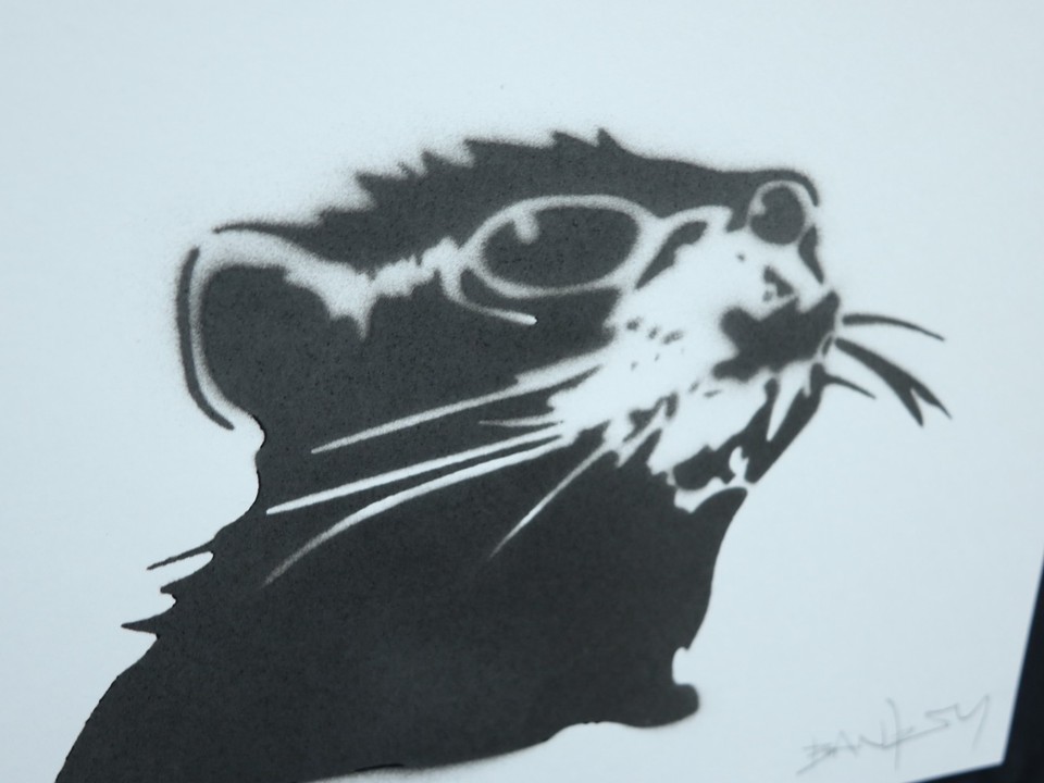Graffiti, Street Art, Stencil, original spray, artwork, signed, BANKSY ...