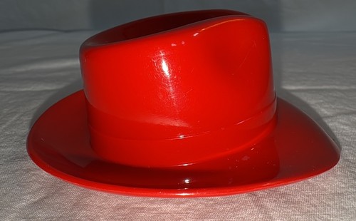 Vintage Miniature STEVENS Red Plastic Fedora Hat Box Advertising ...