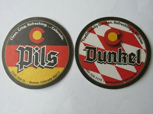 Beer Bar Coaster ~ PROST Brewing Company Dunkel, Pils ~ Denver ...