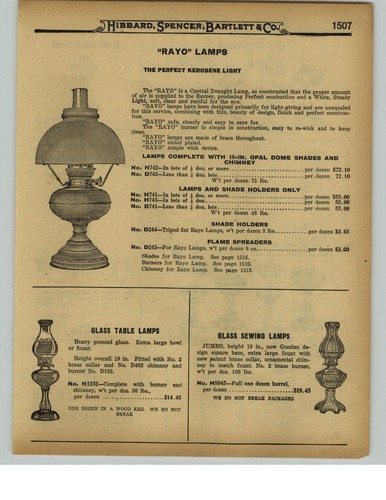 1929 PAPER AD Rayo Kerosene Burning Lamp Light Glass Sewing Lamps Oil ...
