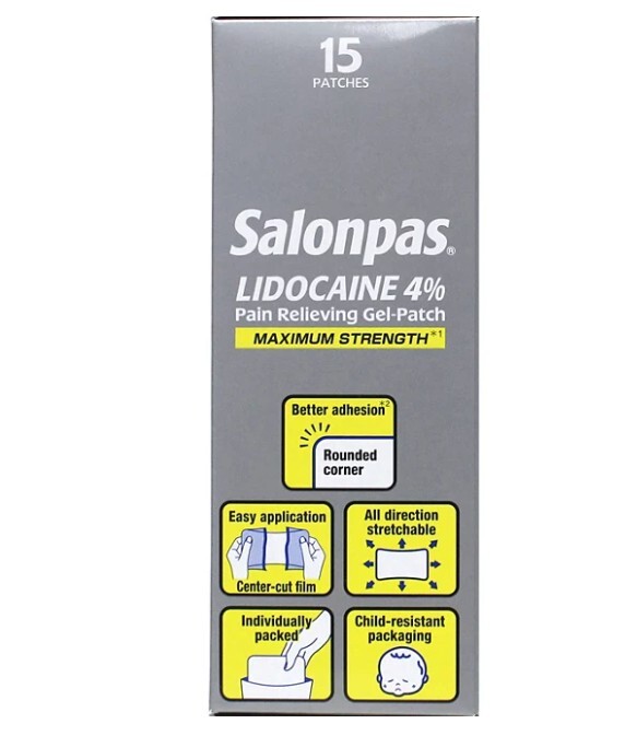 15 ct. Salonpas Lido Gel-Patch Pain Reliever MAX Strength | eBay
