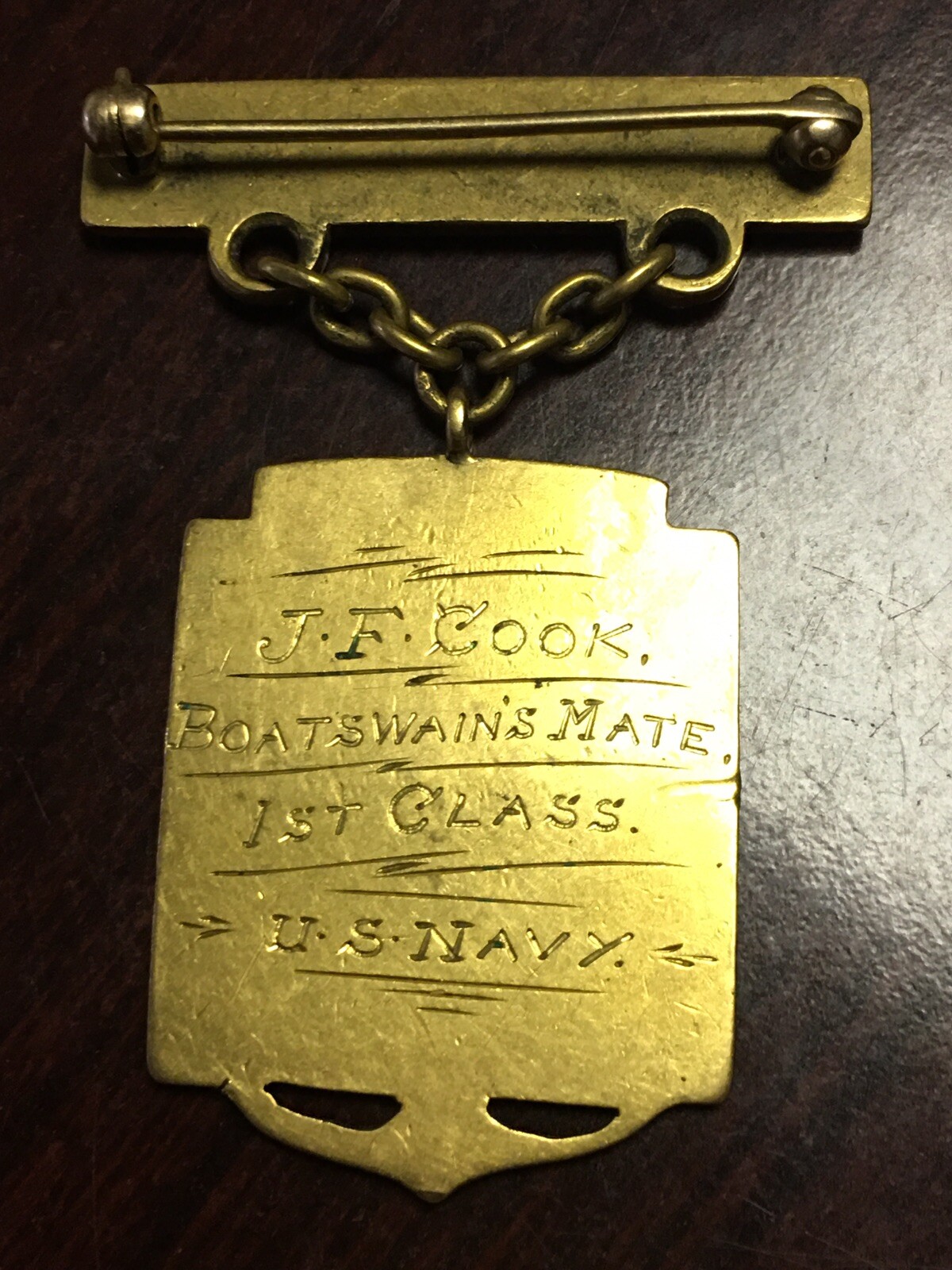 NAVY EXPERT TEAM RIFLEMAN Military 14k Gold Medal Award Shooting ...