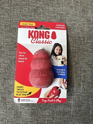 KONG Classic Small Dog Rubber Red Chew Toy Durable Natural Rubber ...