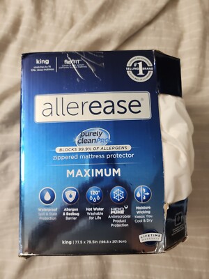 Allerease Maximum Allergy, Bed Bug, Waterproof Zippered Mattress Protector KING | eBay