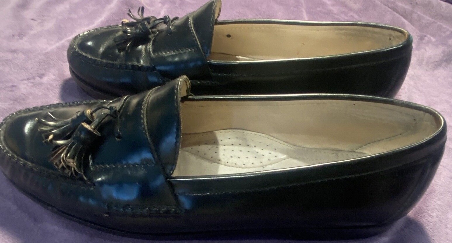 Cole Haan Classic Men's Black slip On Moc Toe Tassel Loafers shoes Size ...