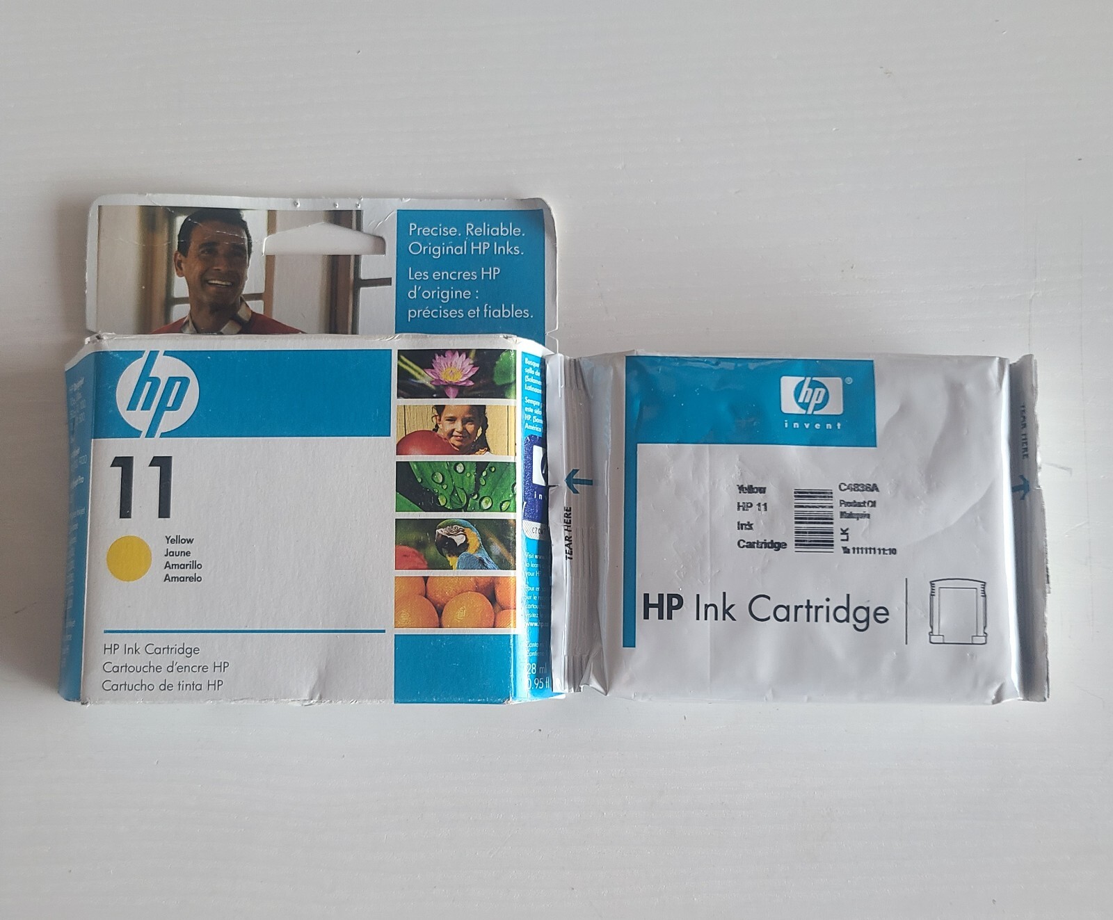 Genuine HP 11 Yellow Printer Ink Cartridge C4838A - Sealed - Expired ...