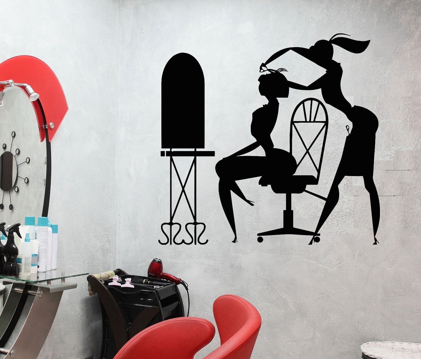 Vinyl Wall Decal Hair Salon Barbershop Stylist Hairdresser Stickers ...