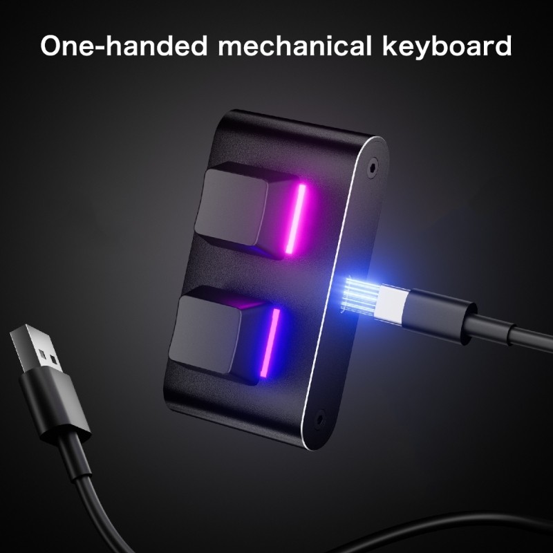 Black Aluminum Shell Corded Two Key Keyboards Copy Paste Shortcut ...