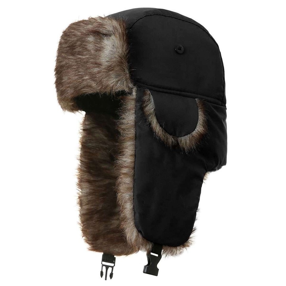Men Women's Winter Warm Hats Ushanka Russian Hat Snow Eskimo Hat with ...